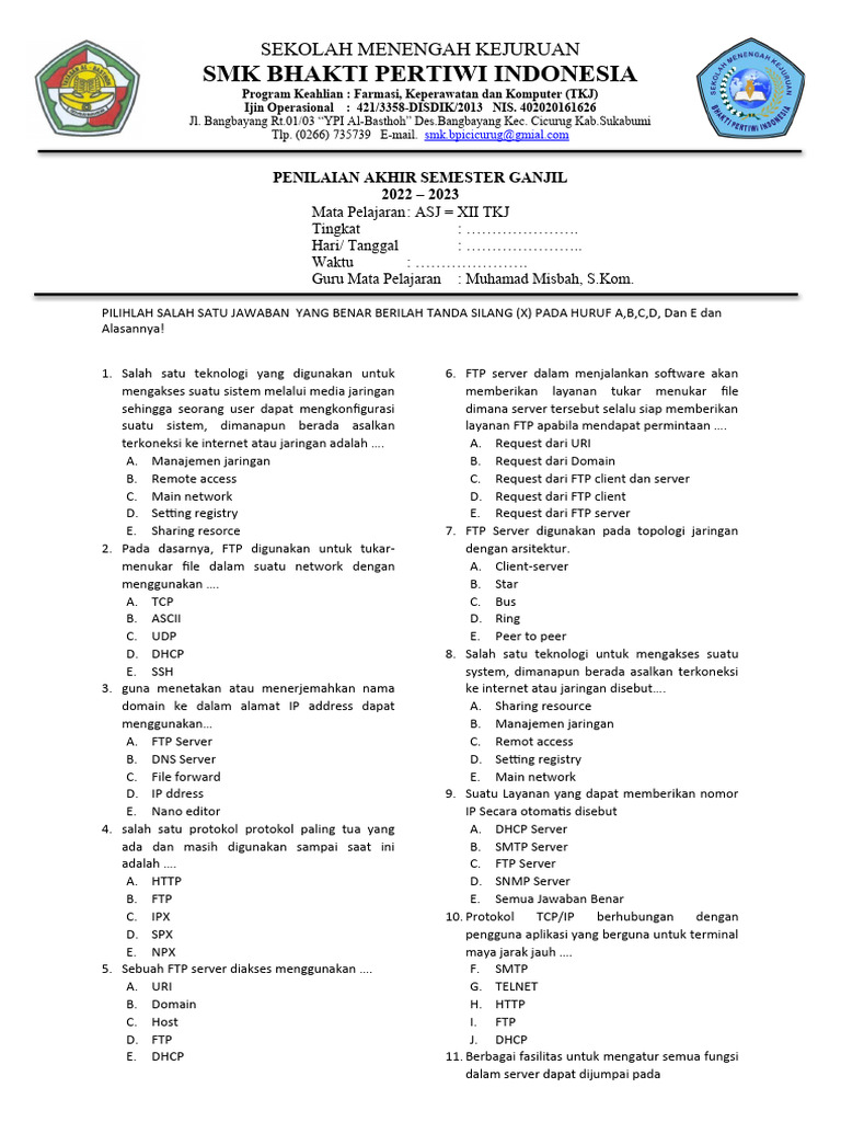 Soal Asj Pas Bpi | PDF