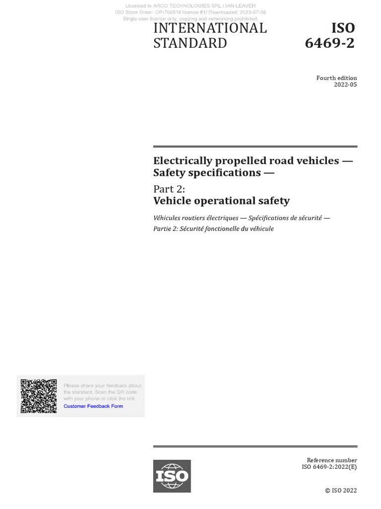 International Standard ISO 6469-2: Electrically Propelled Road Vehicles ...