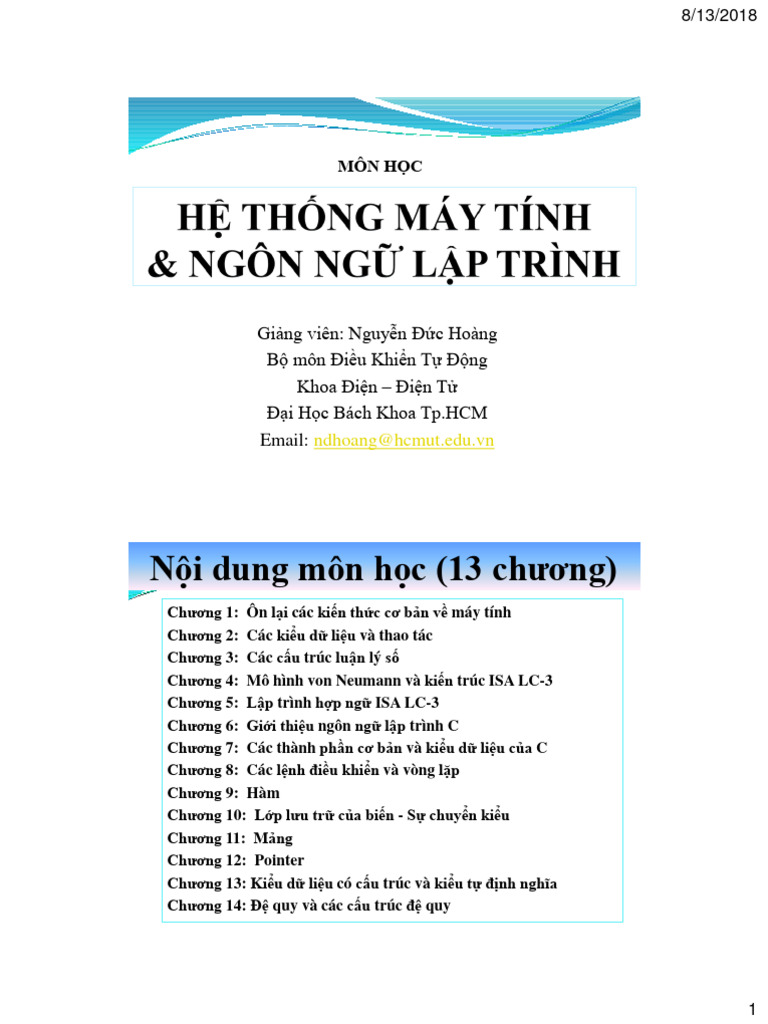 HTMT & NNLT Chuong 1 + 2 | PDF
