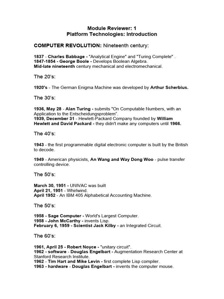 Platform Technologies Reviewer Pdf Central Processing Unit Input Output