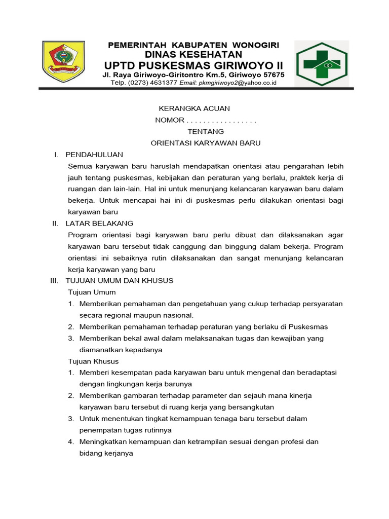 Kak Orientasi Karyawan Baru | PDF | Bisnis