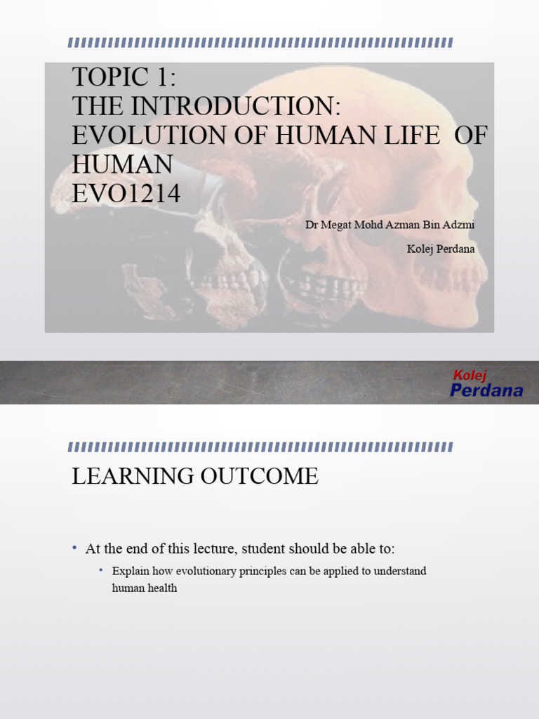 Topic 1. Evolution of Human Life | PDF | Homo | Human Evolution
