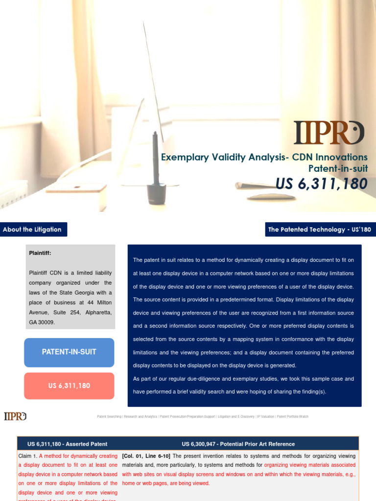 IIPRD - Patent Validity Analysis - 1 | PDF | World Wide Web | Internet ...