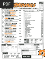 RocoMamas Menu and Prices Overview | PDF | Sauce | Bacon