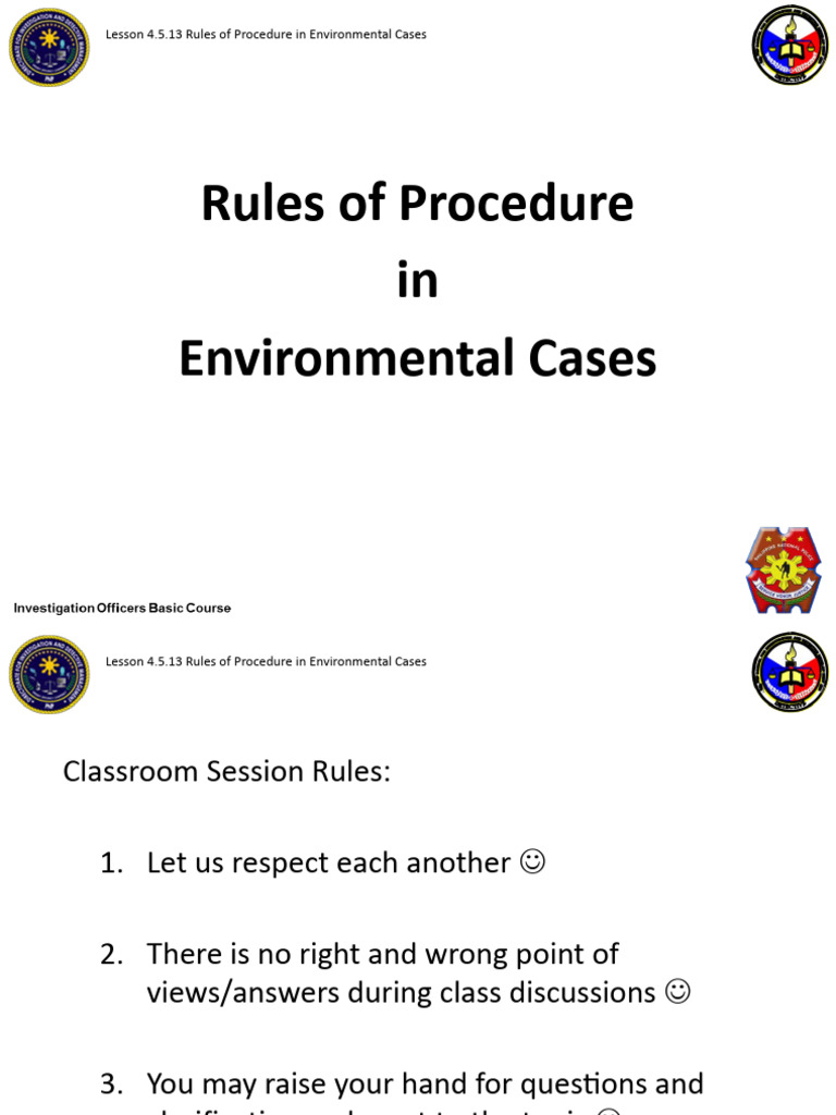 4.5.13 Rules of Procedure On Environmental Cases | PDF | Arrest | Arraignment