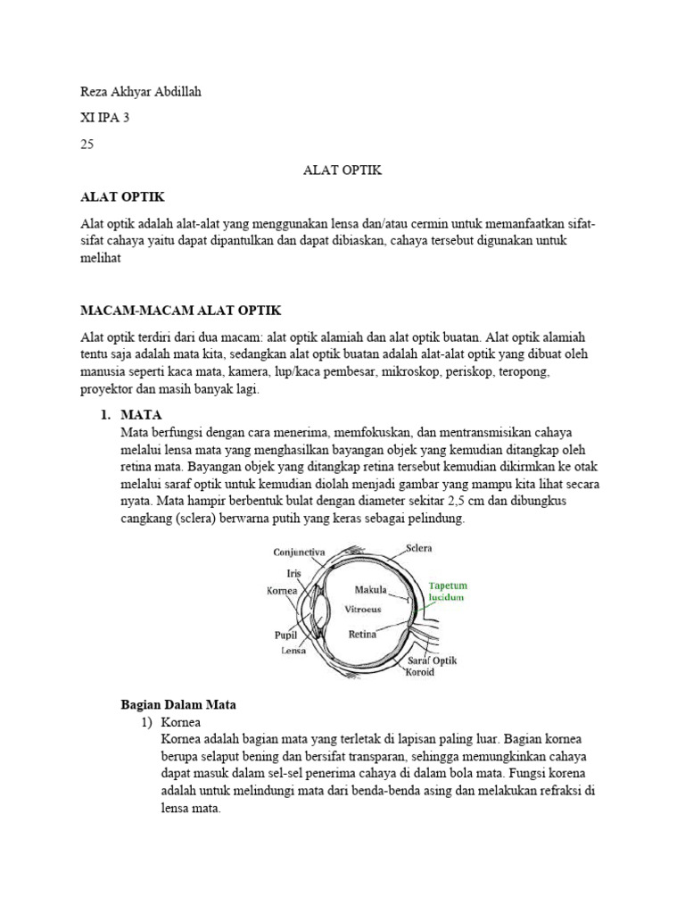 Macam-Macam Alat Optik dan Fungsinya | PDF | Kesehatan Holistik | Sains ...