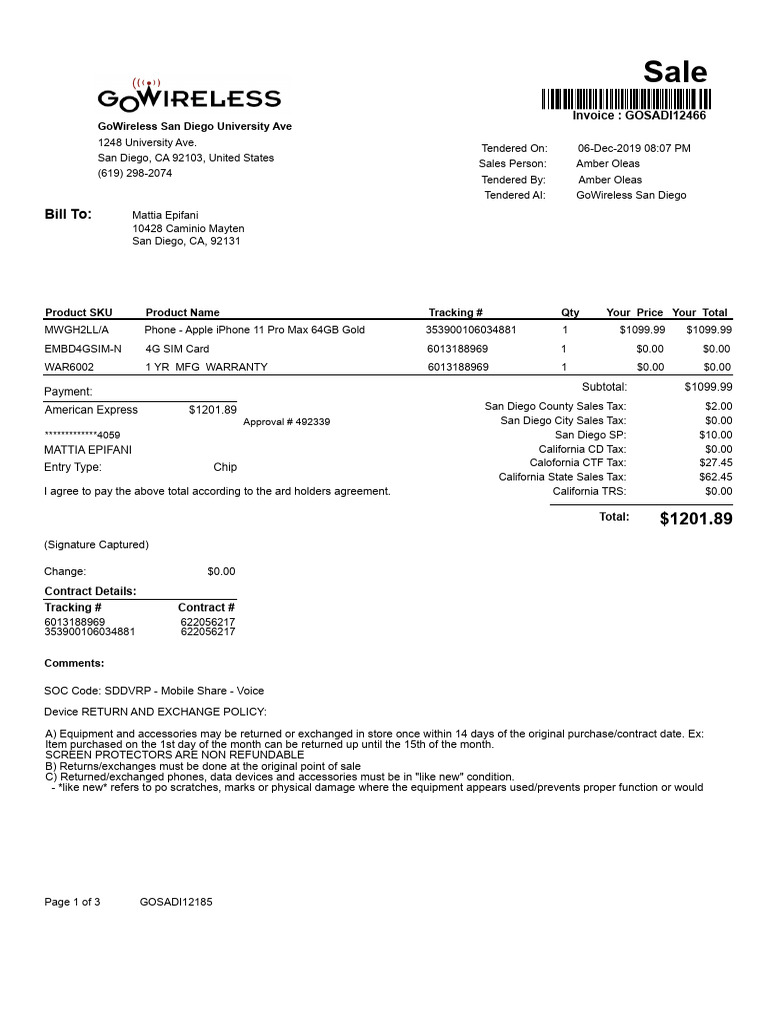 Go Wireless Verizon 11 Promax 64GB | PDF | Point Of Sale | Information ...