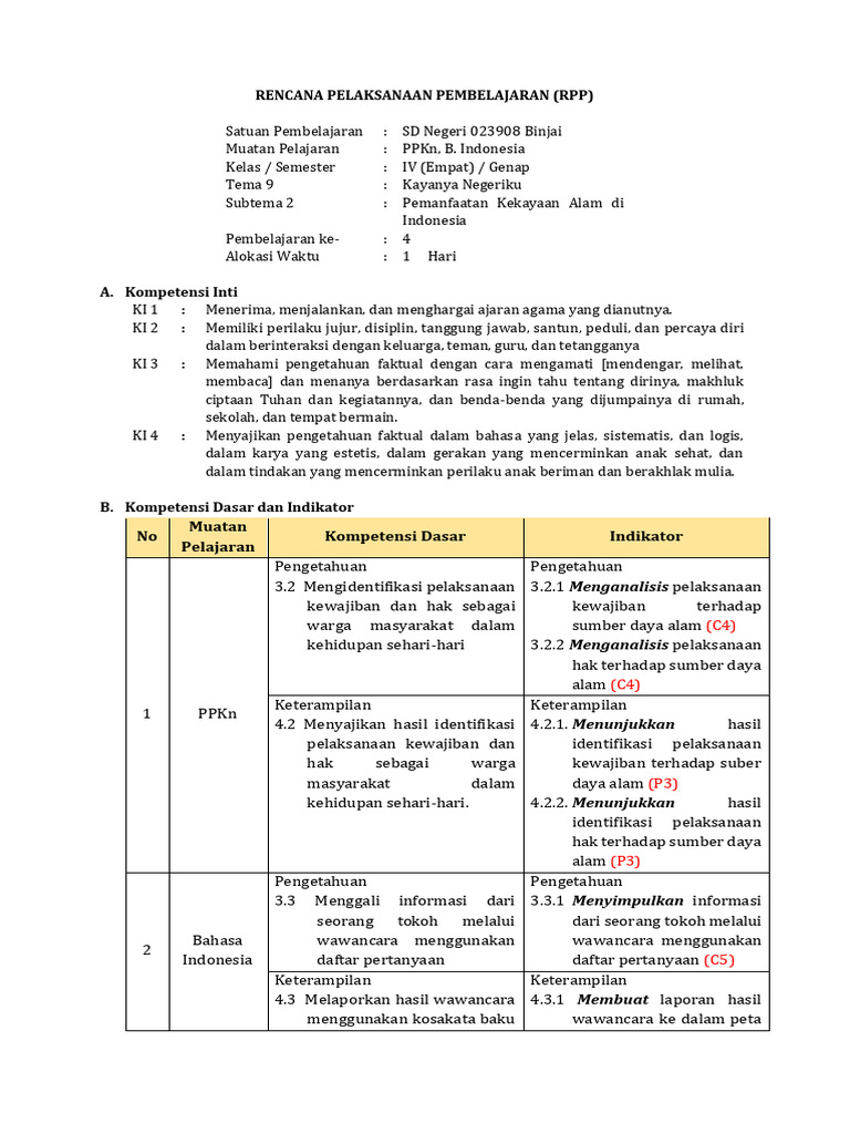 Contoh_Perangkat Pembelajaran 2 | PDF