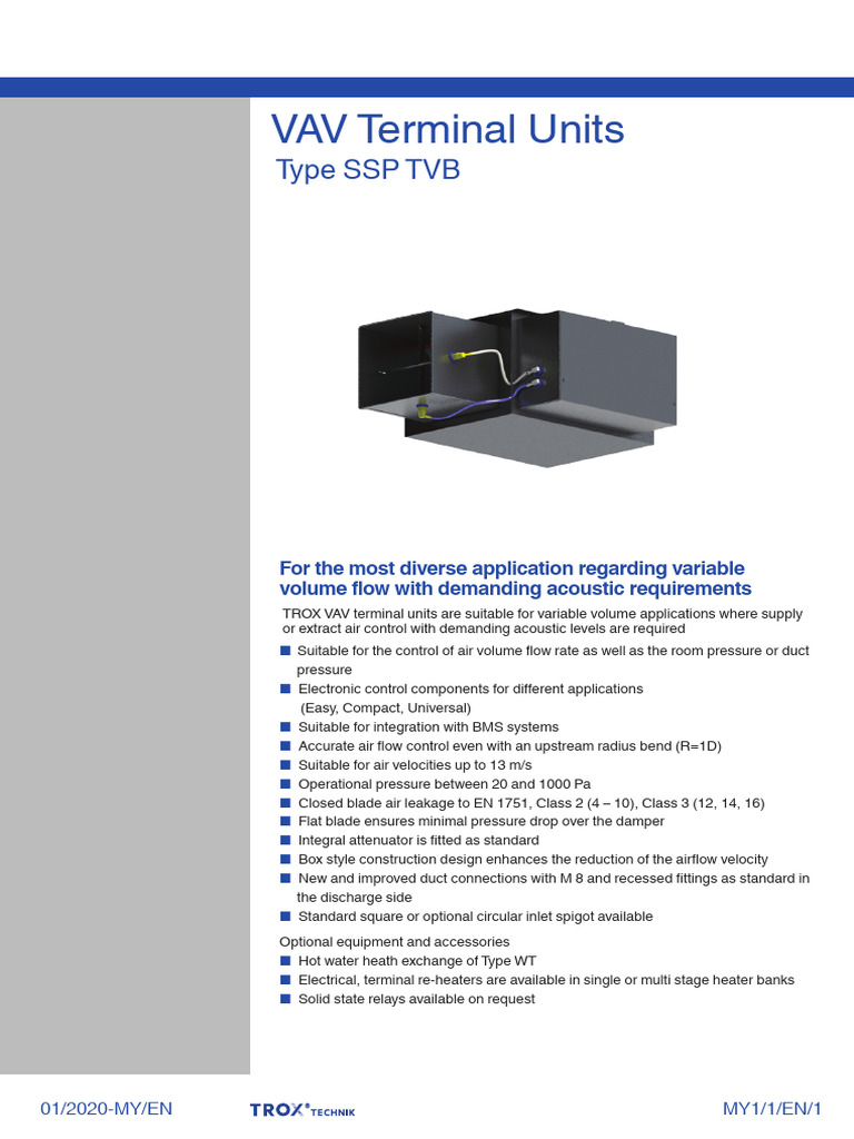 TVB-SSP - A, E and HWC Terminal Units. | PDF | Duct (Flow ...