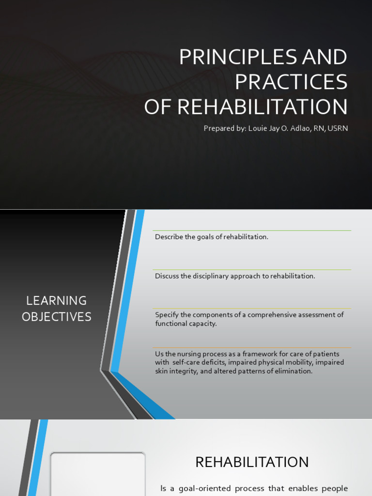Ms 7 Principles and Practices of Rehabilitation 1 | PDF | Physical ...