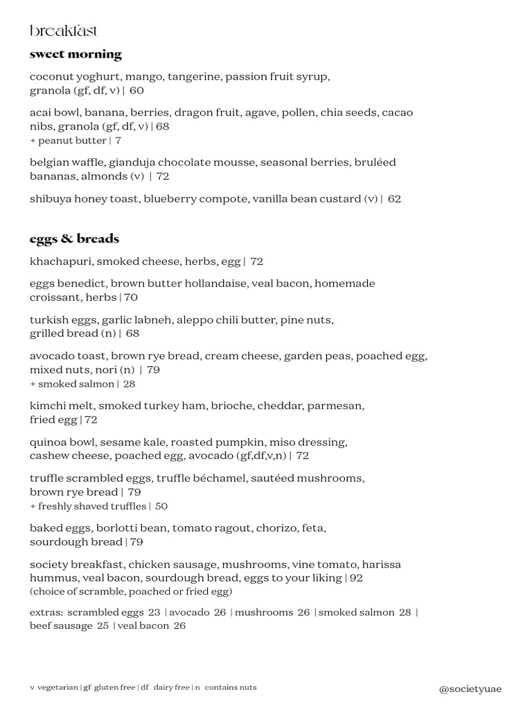 Society Menu Updated - 20220303 | PDF | Salad | Pickling