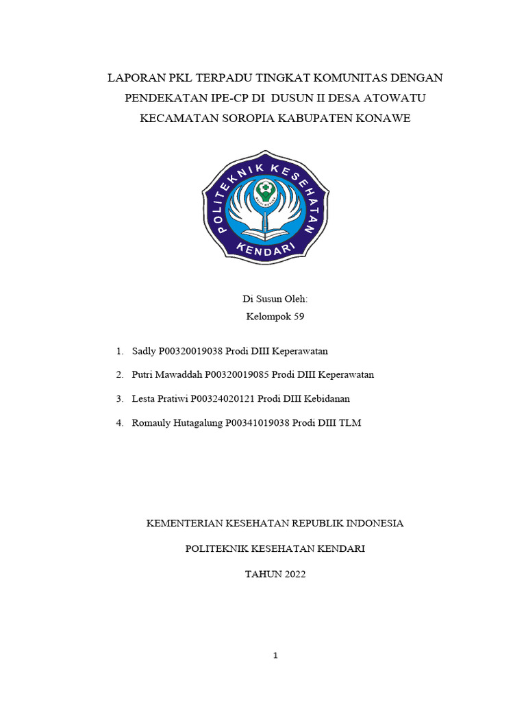 LAPORAN KELOMPOK PKLT DII - Salin | PDF