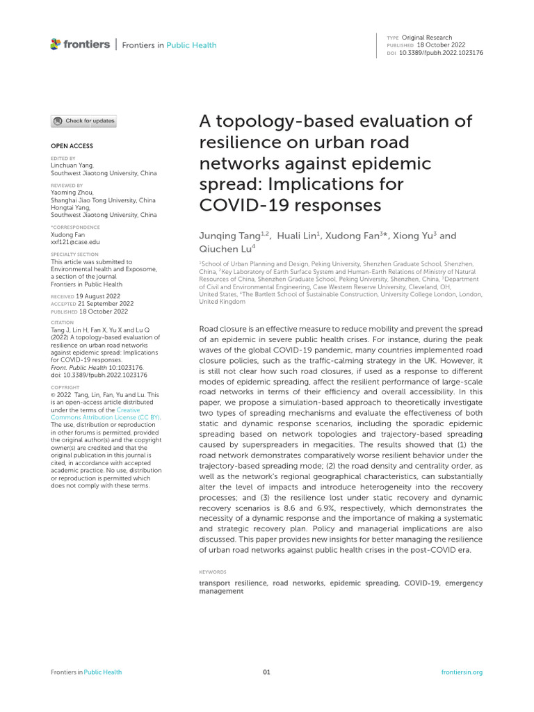 A Topologybased Evaluation Of Resilience On Urban Road Networks Against