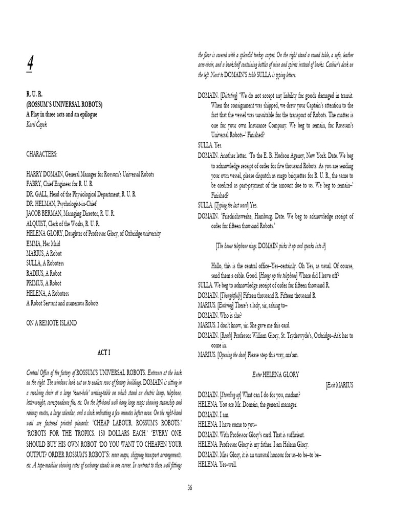 Čapek R.U.R. | PDF