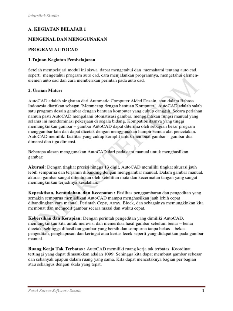 Modul Autocad Arsitektur | PDF | Komputer