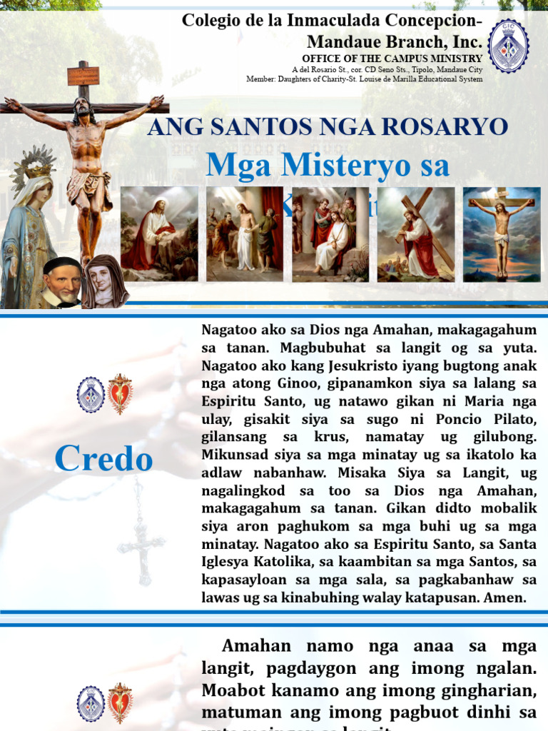 The Mysteries of The Holy Rosary Tuesdays Cebuano | PDF