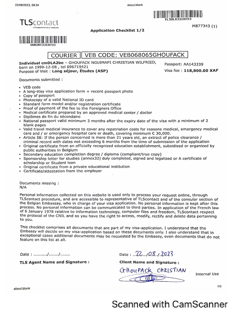 Dossier Visa | PDF