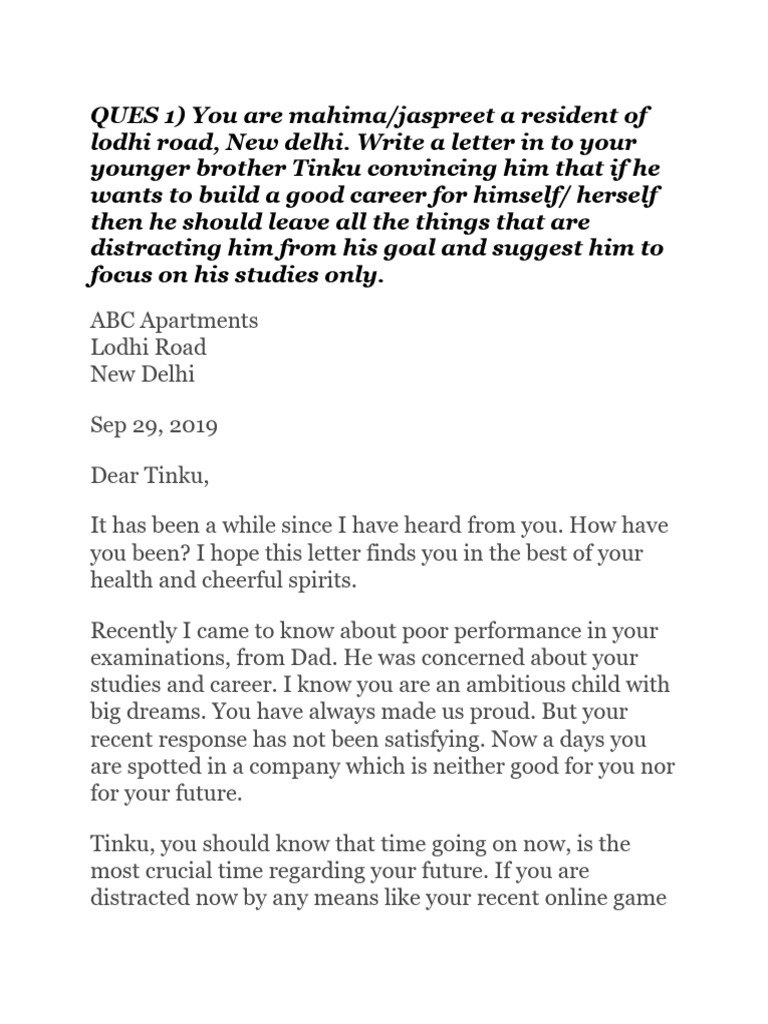 Sample Letters (Informal) | PDF