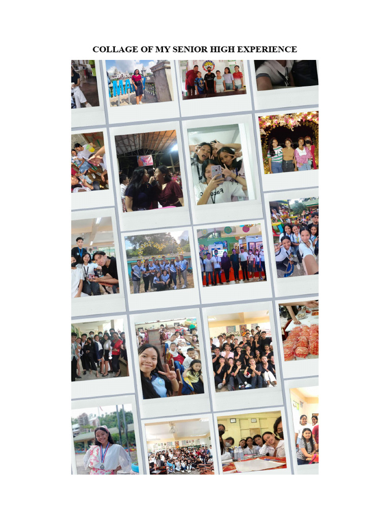 Collage of My Senior High Experience | PDF