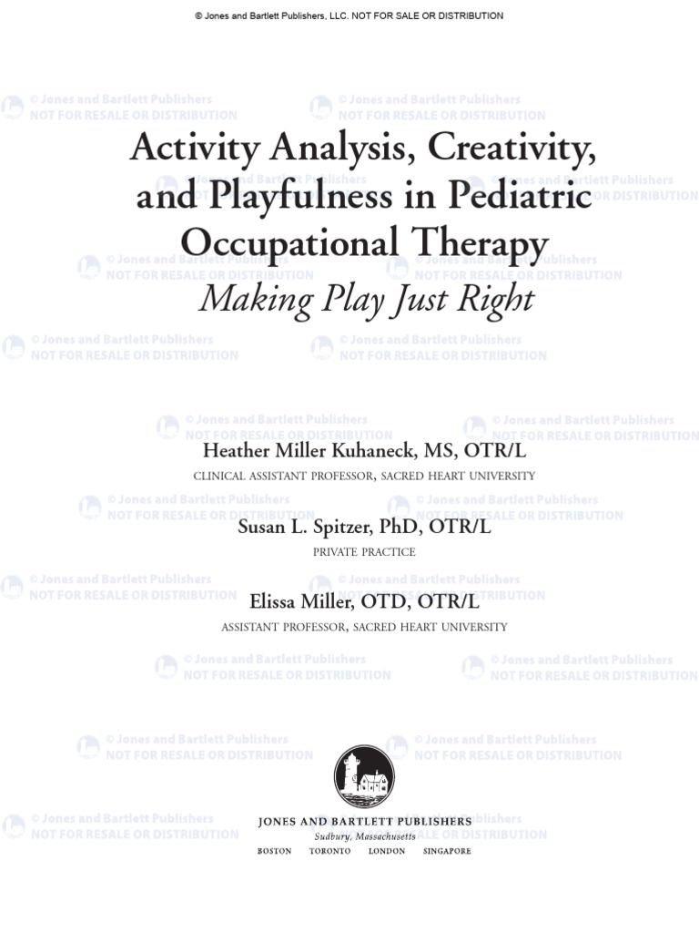 Activity Analysis, Creativity and Playfulness in Pediatric Occupational ...