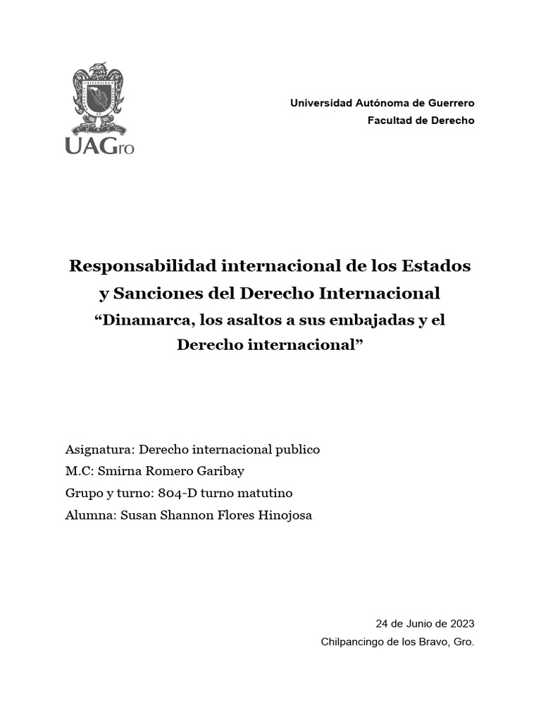 Análisis Del Tema "Los Asaltos de Dinamarca en Sus Embajadas" Por Susan ...