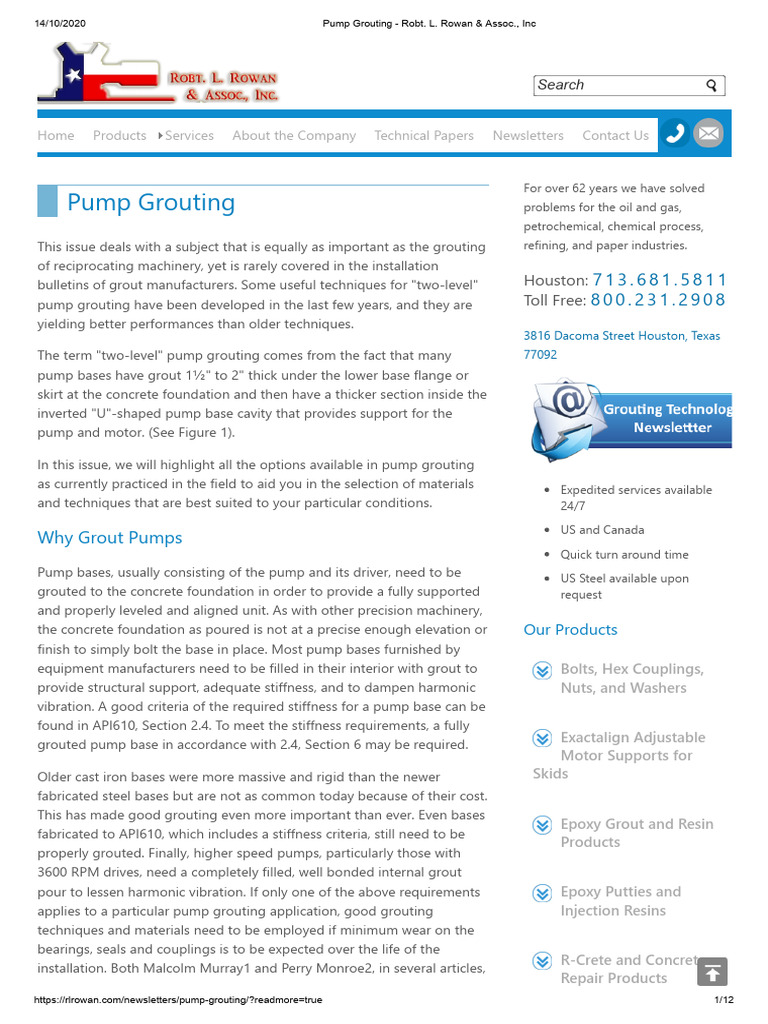 Advanced Pump Grouting Techniques | PDF | Epoxy | Pump
