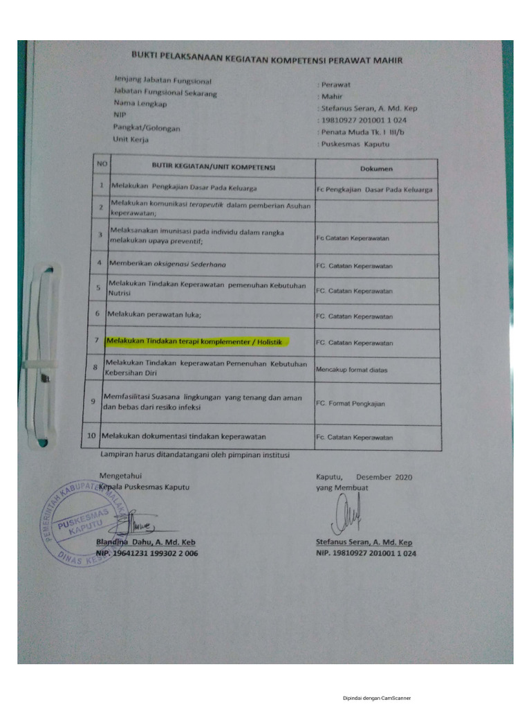 Butir 7. Melakukan Tindakan Terapi Komplementer Atau Holistik | PDF