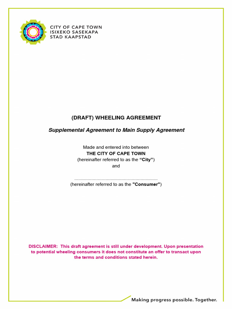 Draft Wheeling Agreement for Energy Supply | PDF | Renewable Energy | Indemnity