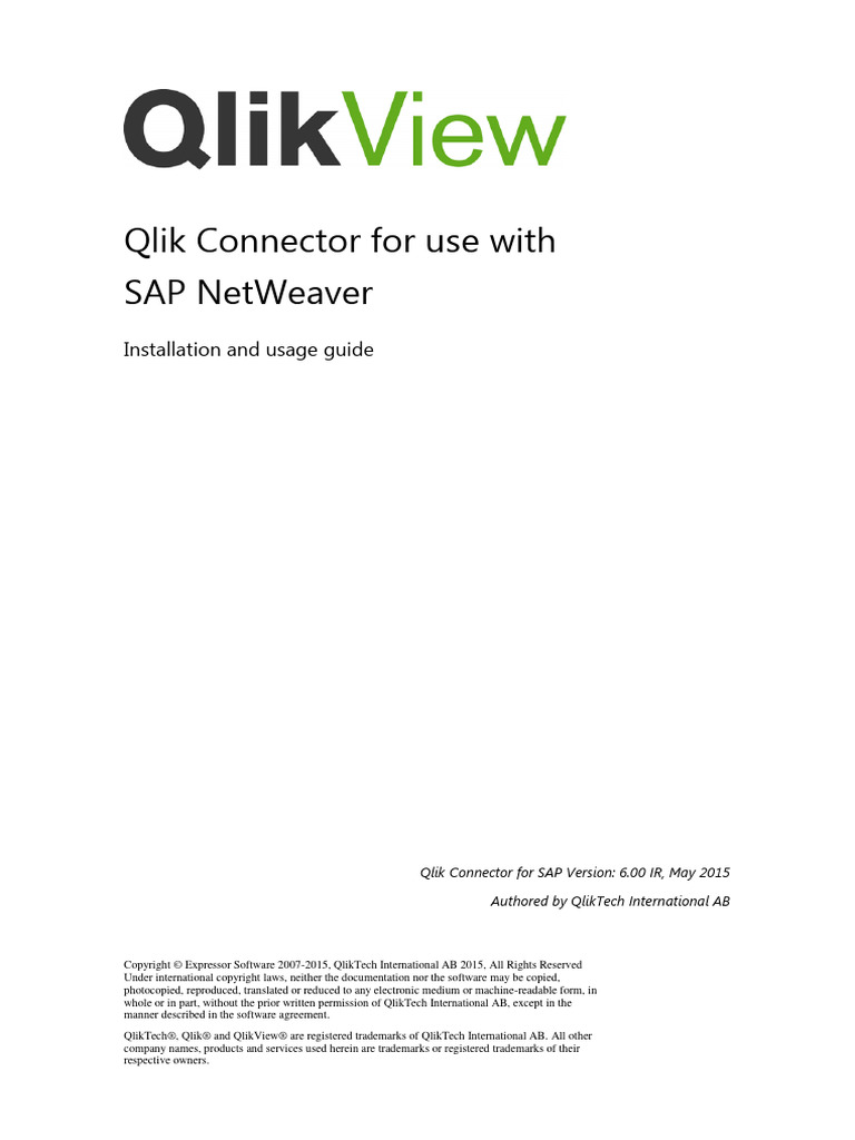 Qlik Connector For Sap Pdf Database Transaction Sql 
