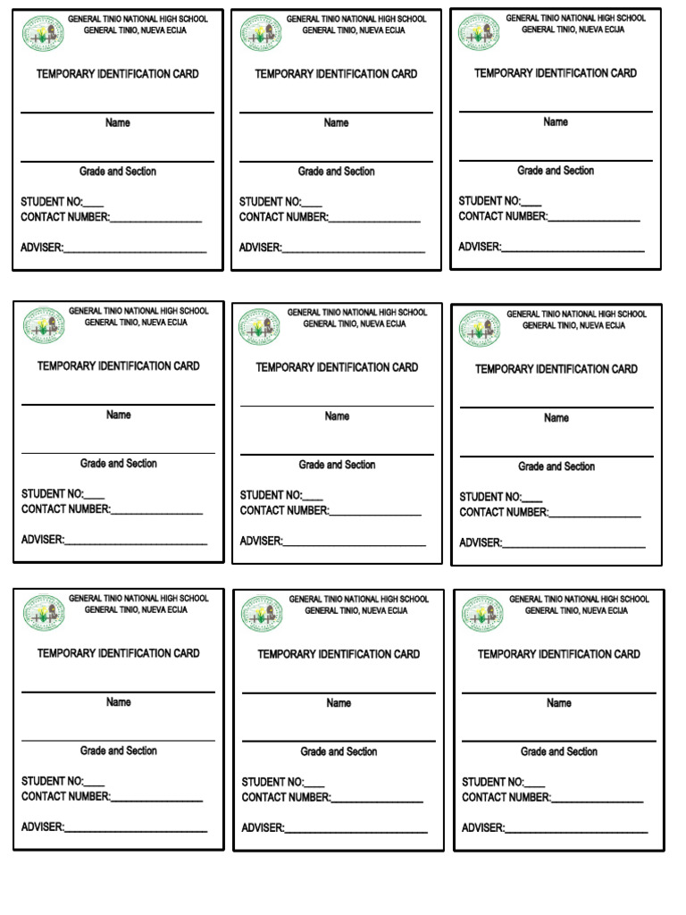 Temporary Id Template | PDF | Surveillance | Security Technology