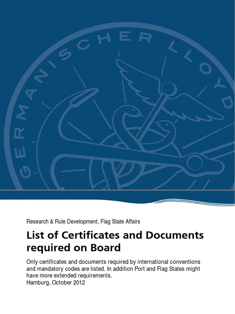 List - of - Certificates GL | PDF | Ships | Cargo Ship