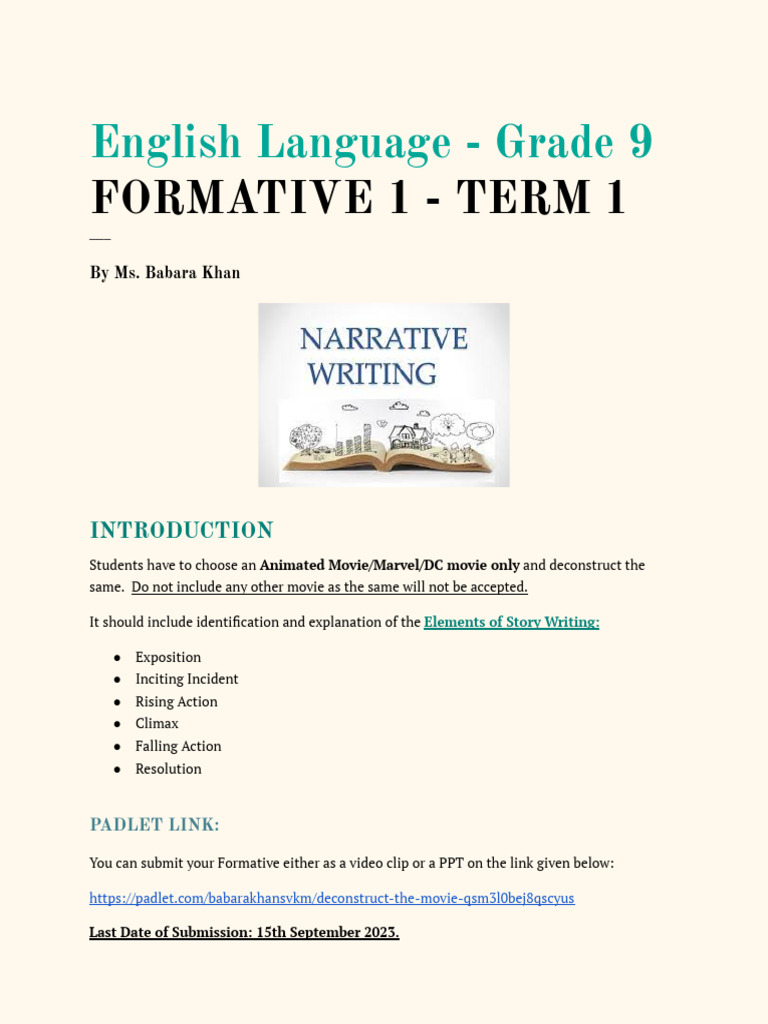 Grade 9 English Language Formative | PDF