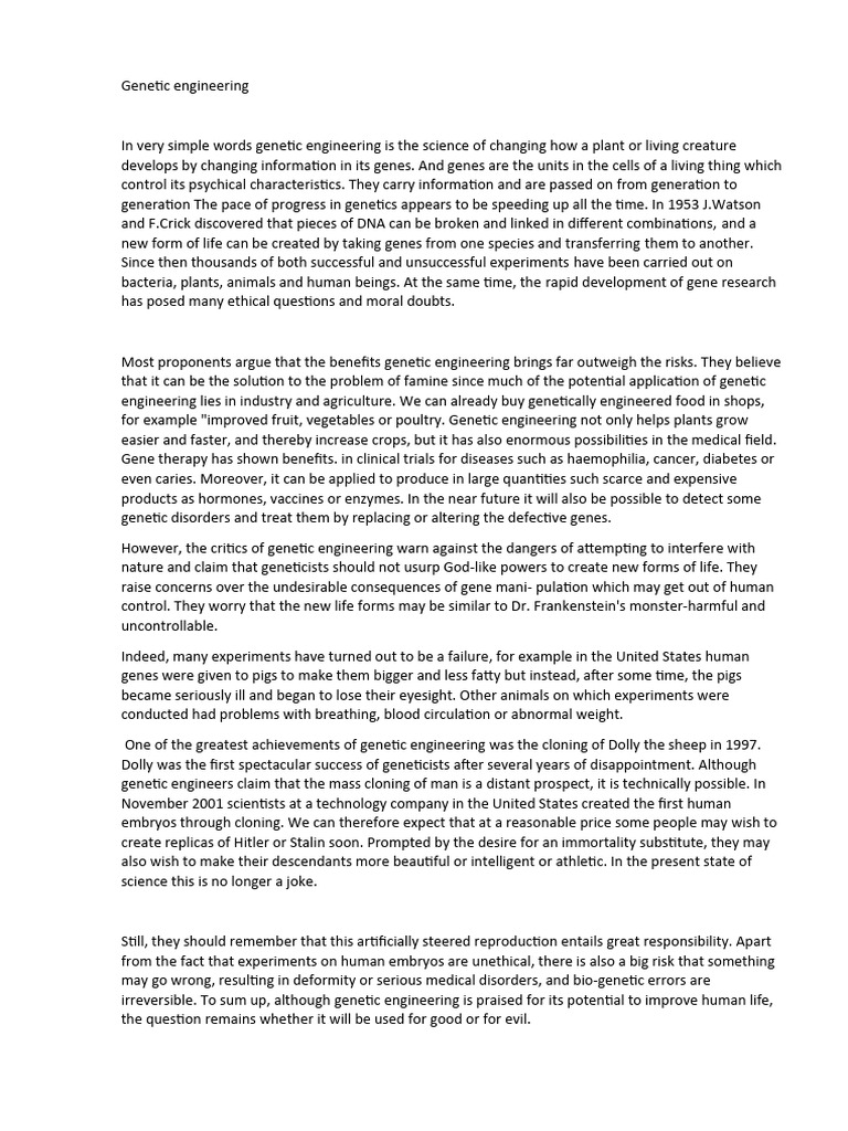 Genetic Engineering | PDF | Genetic Engineering | Genetics