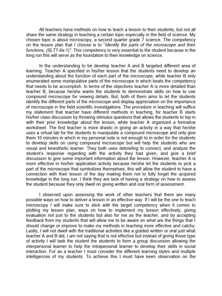 Teaching Curriculum Lesson Plan Critique | PDF | Lesson Plan | Teachers