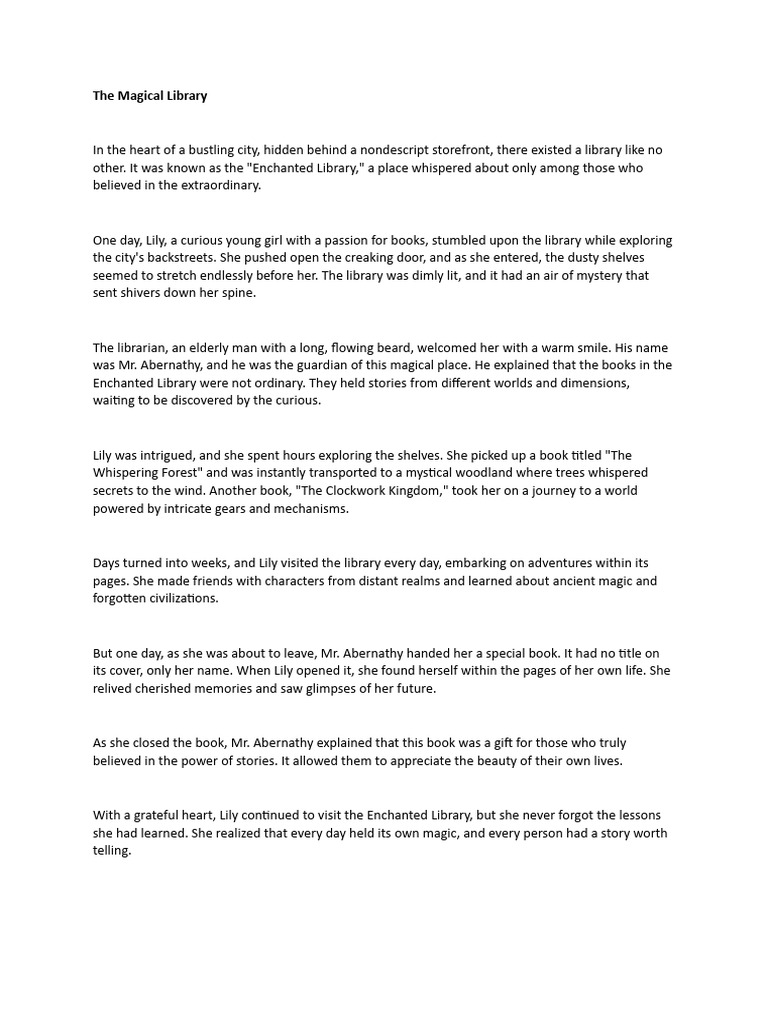 The Magical Library Pdf
