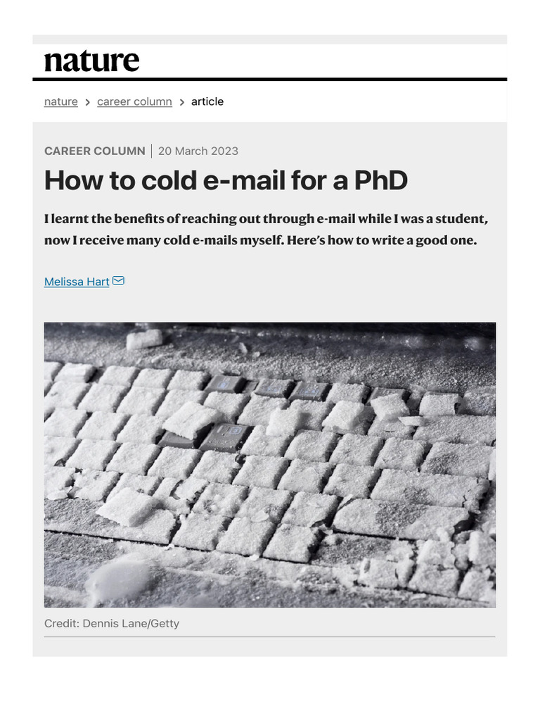 How to Cold E-mail for a PhD | PDF | Doctor Of Philosophy | Thesis