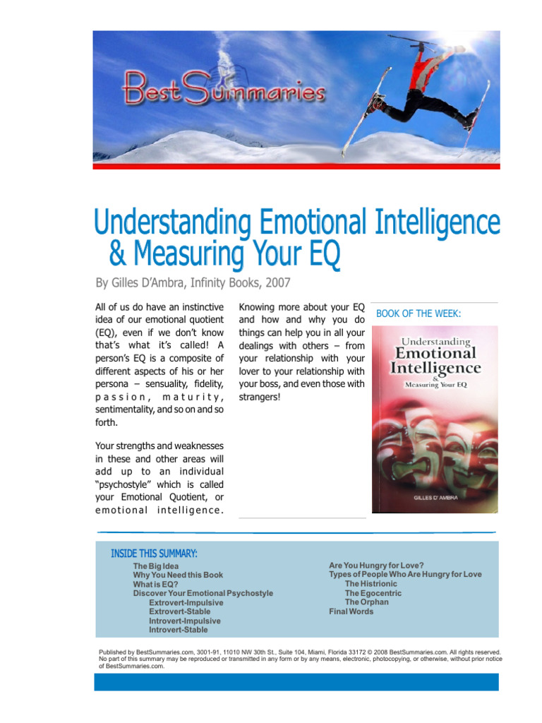 Emotional Intelligence Measuring Your EQ | PDF | Emotional Intelligence ...