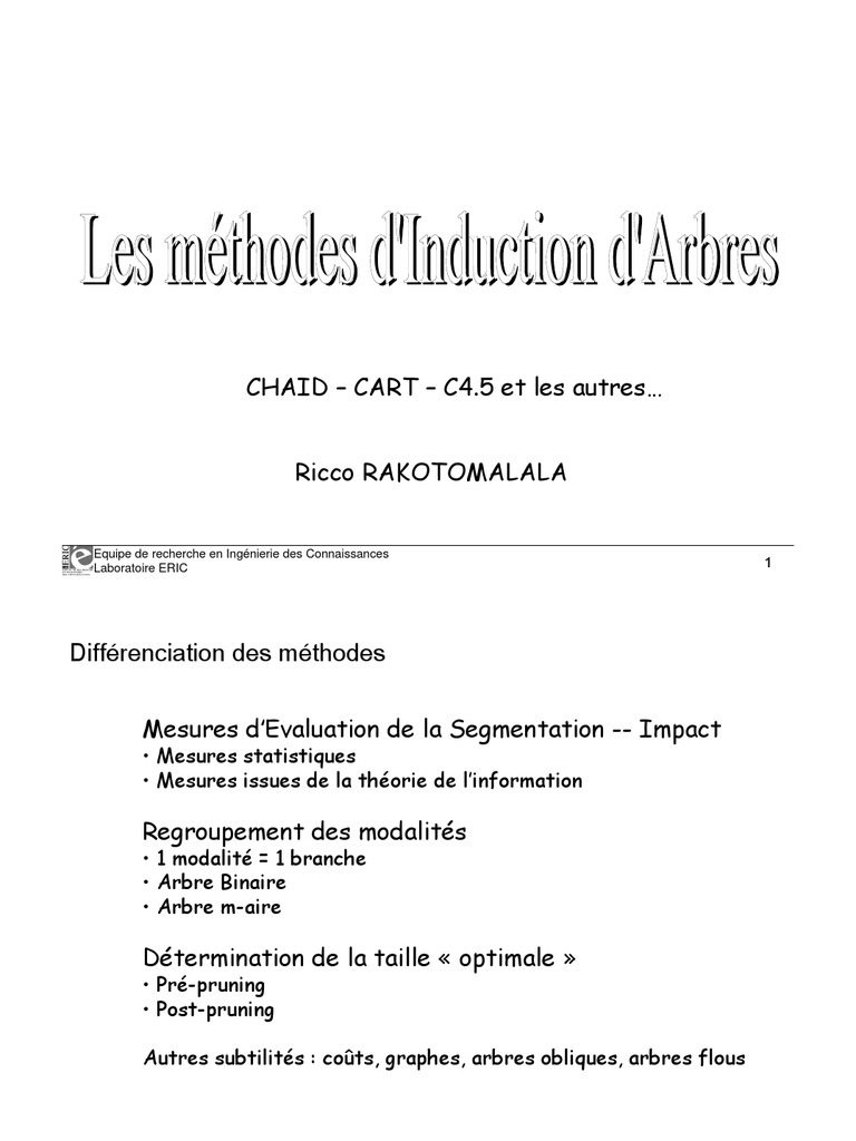 Arbres Decision Cart Chaid c45 | PDF