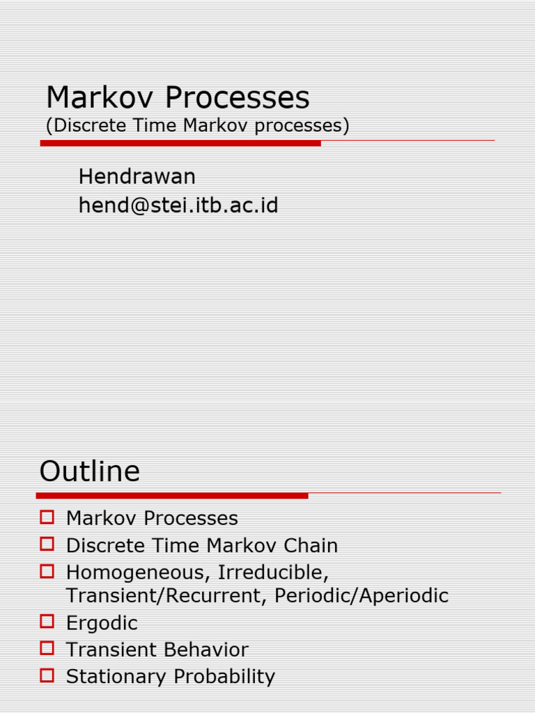 Kuliah EL 5243 Kuliah 4 Markov Process | PDF | Metode & Bahan Ajar