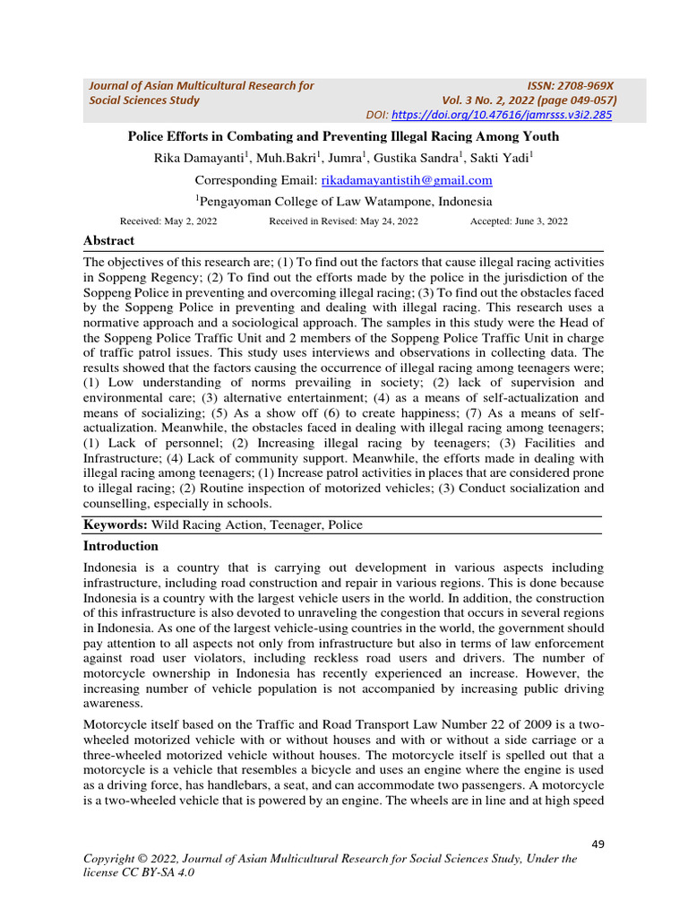 285-Article Text-1997-1-10-20220607 | PDF | Police | Motorcycle