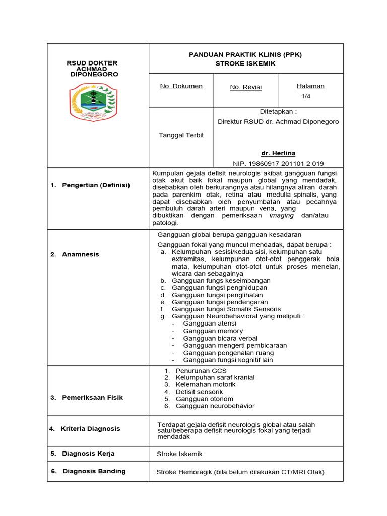 PPK Stroke Iskemik | PDF
