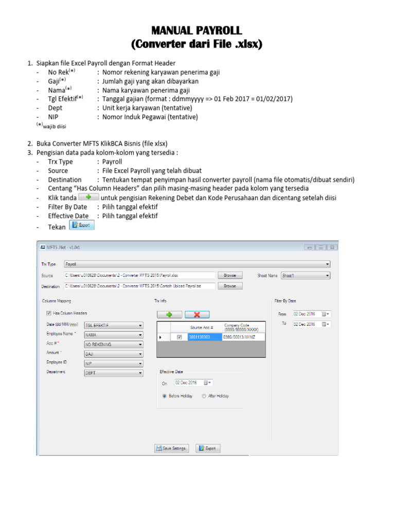 Panduan Manual Penggunaan Payroll Excel | PDF