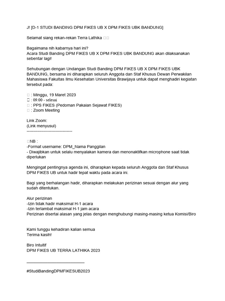 Studi Banding DPM FIKES UB dan UBK | PDF