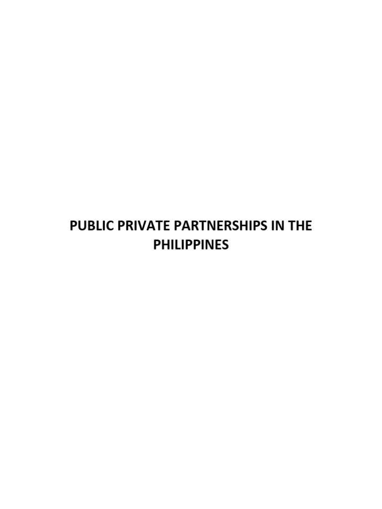 04 14 2023 Public Private Partnerships in The Philippines | Download Free PDF | Public–Private ...