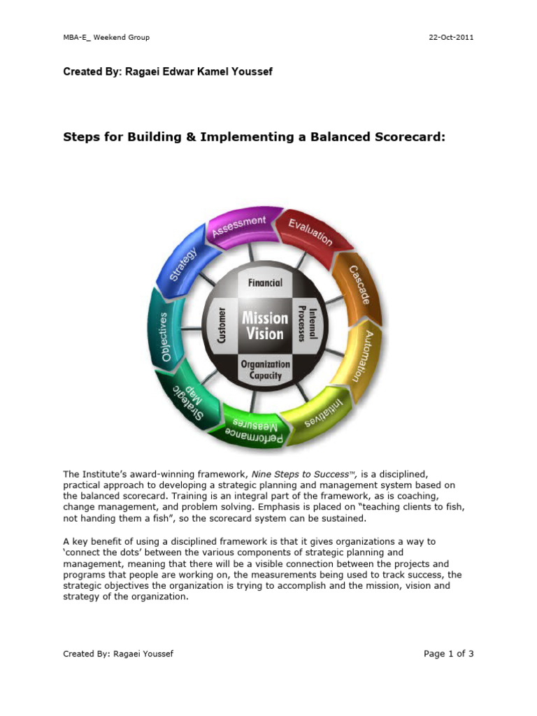 Steps For Building Implementing A Balanced Scorecard | PDF | Strategic Management | Strategic ...