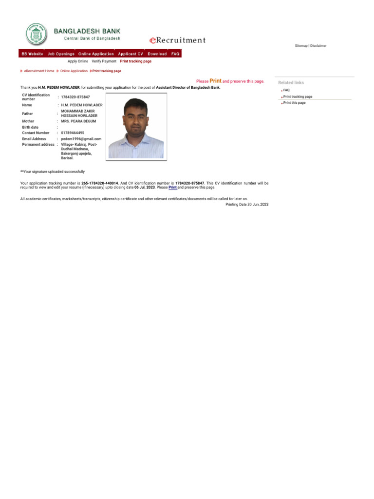 Application Tracking Number | PDF