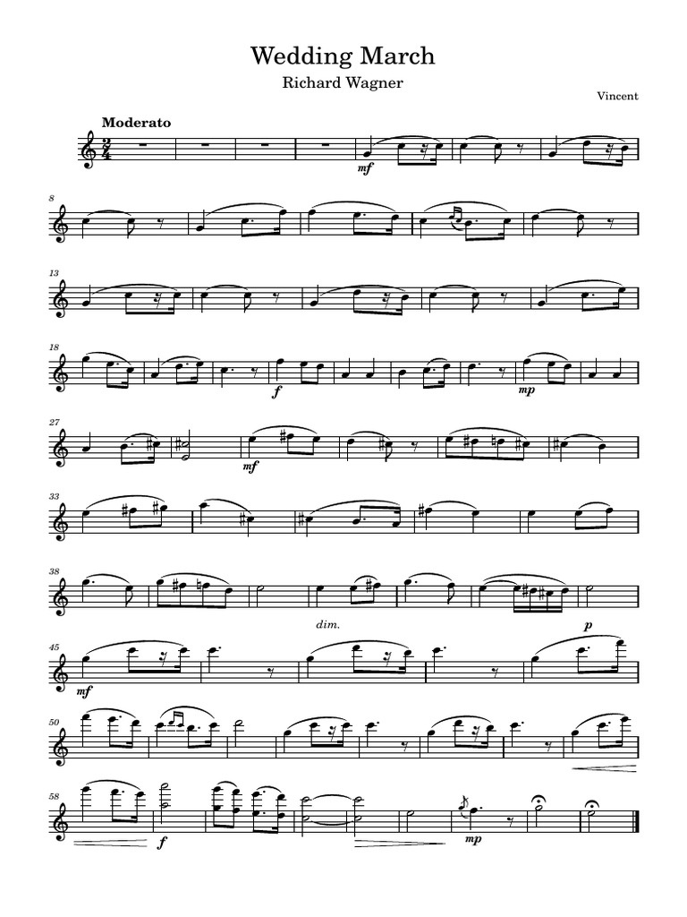 Wagner's Wedding March Sheet Music | PDF