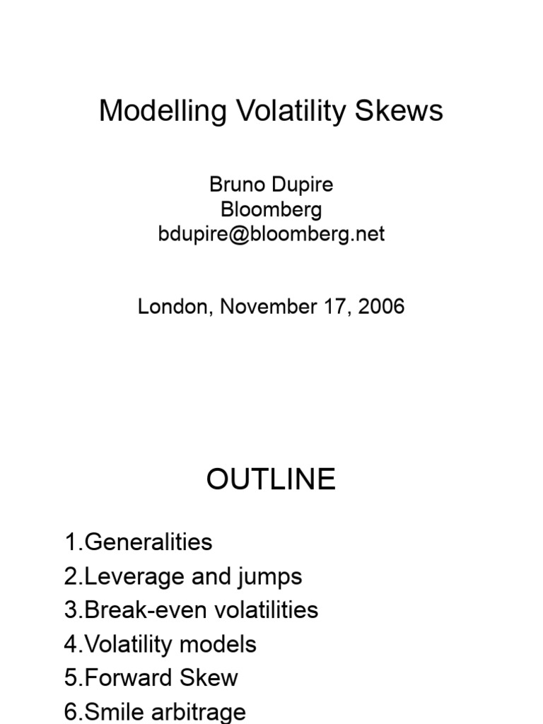 (Bloomberg, Dupire) Modelling Volatility Skews | PDF | Volatility ...