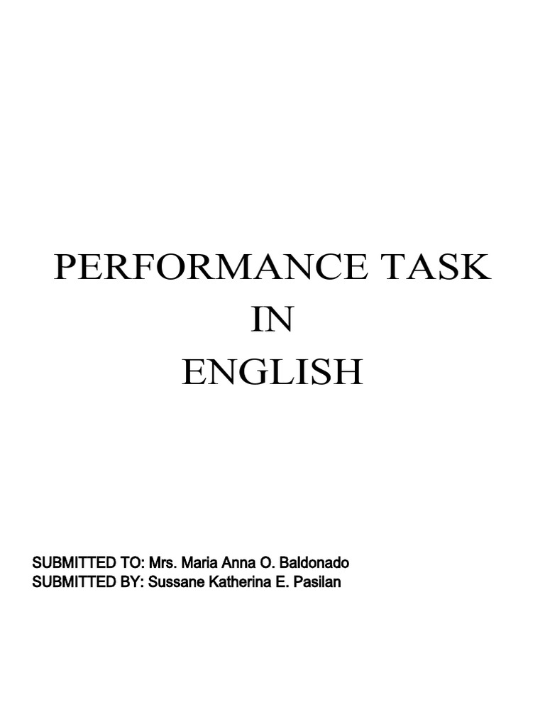 Performance Task | PDF