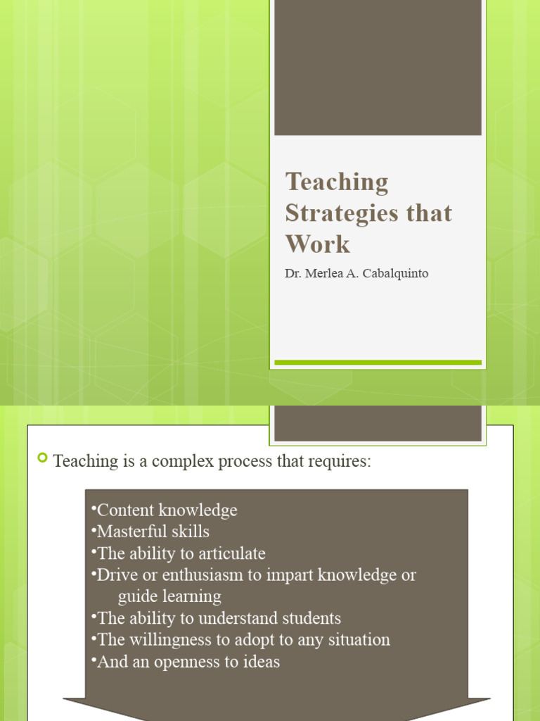 St. Cecilia Teaching Strategies That Work | PDF | Reading Comprehension ...